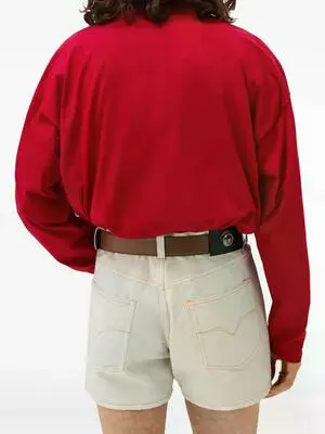 Versace Embroidered-logo Intarsia Cotton-jersey Polo - Red