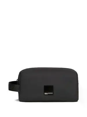 Karl Lagerfeld Logo Plaque Wash Bag - Black