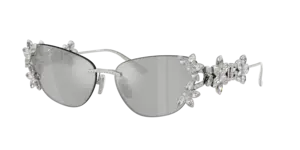 Dolce & Gabbana Embellished Sunglasses - Clear Mirror Silver