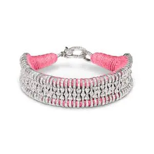 CARAVAN OF STONES Diamond And Thread Stackable Bracelet - Pink