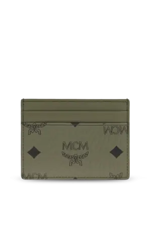 Mcm Card Holder With Logo - Green