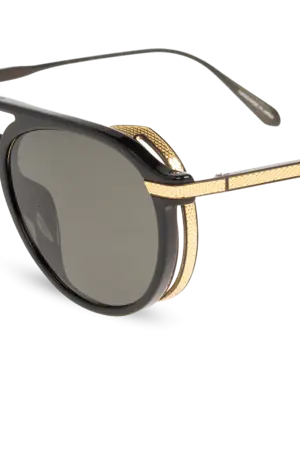Linda Farrow Sutton Aviator Sunglasses - Gold