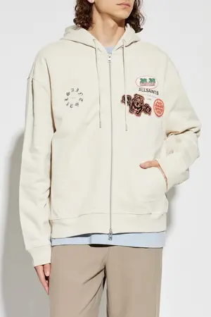 ALLSAINTS Patcher Full Zip Hooded Sweatshirt With Graphic Patches