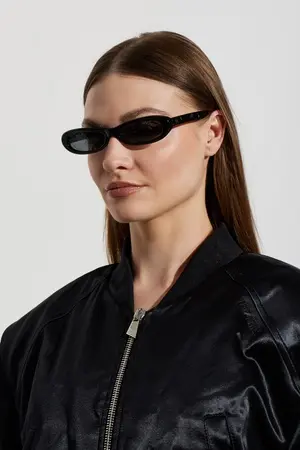 Attico Linda Farrow X Oval Sunglasses - Black