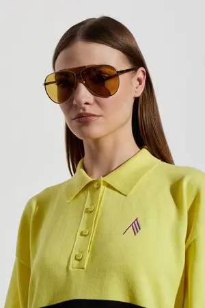 Attico X Linda Farrow Aviator Sunglasses - Silver