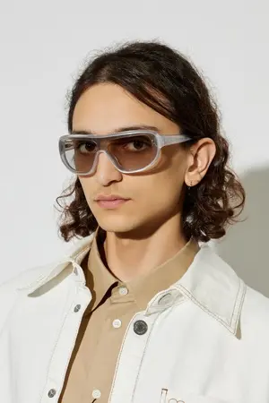 Jacquemus Geometric Visor Style Sunglasses - Light Blue