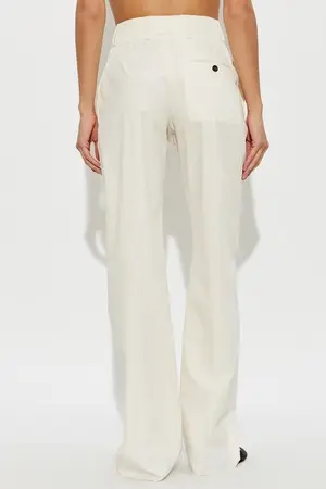 FERRAGAMO High Waisted Wide Leg Trousers With Buckle Detail