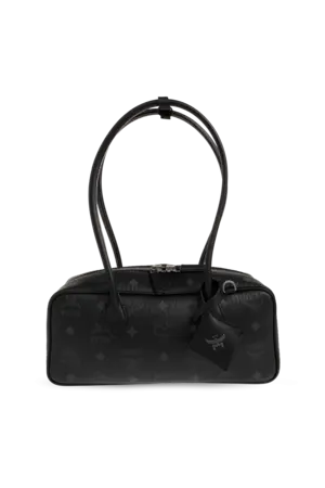 Mcm Aren' Embossed Leather Bag - Black