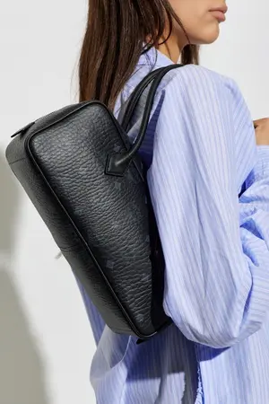 Mcm Aren' Embossed Leather Bag - Black