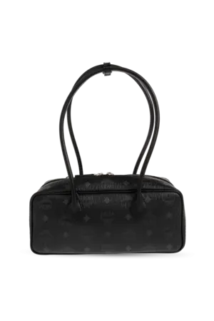 Mcm Aren' Embossed Leather Bag - Black