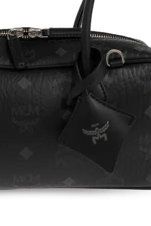 Mcm Aren' Embossed Leather Bag - Black