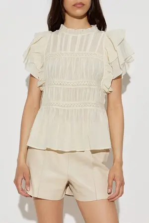 ALLSAINTS Harriet Ruffled Lace Insert Top