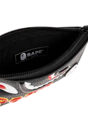 A BATHING APE Leather Pouch With Shark Applique