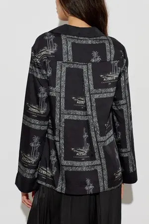 ALLSAINTS Lettie" Shirt With Palm Motif Print And Drawstring Detail