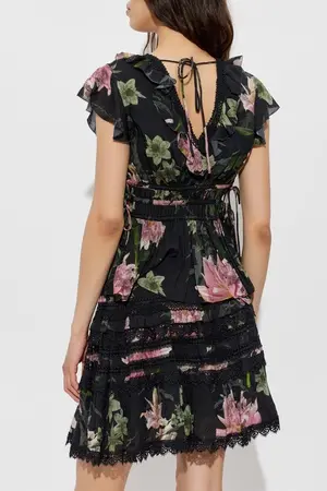 ALLSAINTS Canto Top With Botanical Print And Lace Trim
