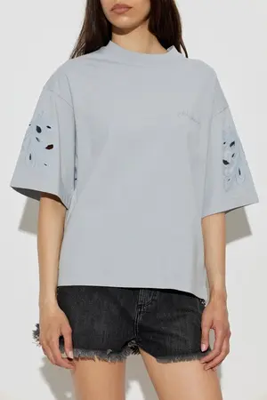 ALLSAINTS Lola Amelie T-shirt With Openwork Sleeves