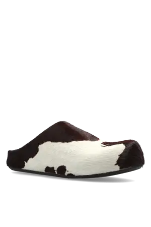 Marni Haircalf Animal Print Slides
