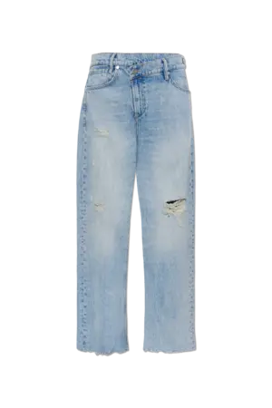 ALLSAINTS Aki Jeans Wide Leg Distressed Denim