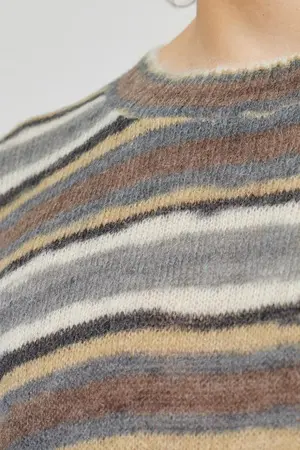 A.p.c. Striped Pattern Crew Neck Sweater