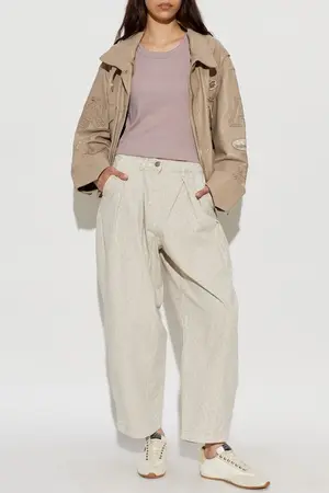 ALLSAINTS Becca High-waisted Wide-leg Trousers With Animal Print
