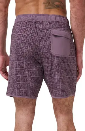 Travis Mathew Cabana Board Shorts With Drawstring Waist And Printed Pattern
