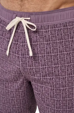 Travis Mathew Cabana Board Shorts With Drawstring Waist And Printed Pattern