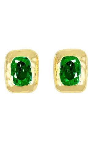 PETIT MOMENTS Giovana Crystal Stud Earrings - Emerald