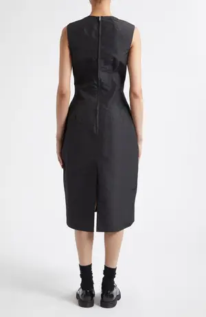 JIL SANDER Technical Faille Midi Dress