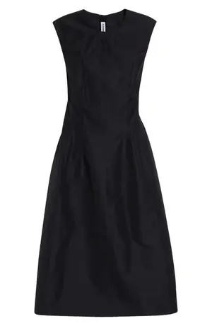 JIL SANDER Technical Faille Midi Dress