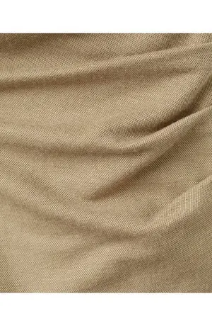 Mango Ruched Faux Wrap Sleeveless Top - Medium Brown