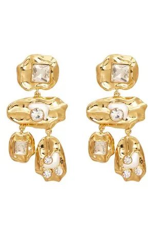 PETIT MOMENTS Shore Crystal Drop Earrings - Gold