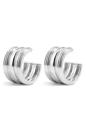 LUV AJ The Canyon Hoop Earrings - Silver