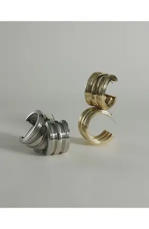 LUV AJ The Canyon Hoop Earrings - Silver