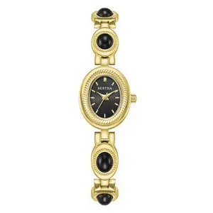 BERTHA WATCHES Rosalie Oval Jade Stone Bracelet Watch - Black