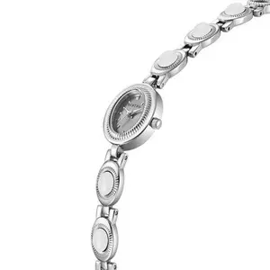 BERTHA WATCHES Rosalie Oval Jade Stone Bracelet Watch - Silver