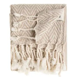 OLIVIERA HOME Herringbone Turkish Cotton Hand Towel Bundle - Sand