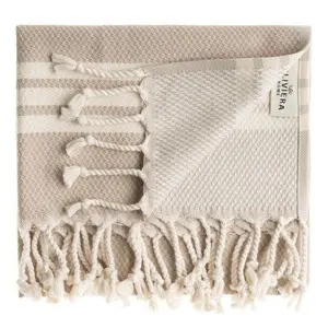 OLIVIERA HOME Newport Turkish Cotton Hand & Kitchen Towel Bundle - Sand