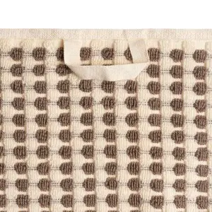 OLIVIERA HOME Dots Turkish Cotton Terry Hand Towel Bundle - Taupe Brown