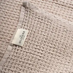 OLIVIERA HOME Waffle Turkish Cotton Bath And Hand Towelset - Sand