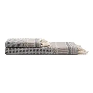 OLIVIERA HOME Kilim Turkish Cotton Bath And Hand Towelset - Black