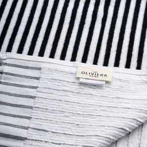 OLIVIERA HOME Stripes Turkish Cotton Terry Bath And Hand Towelset
