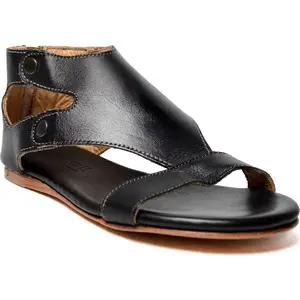 Bed Stu Soto Flat Sandals - Black Rustic Leather