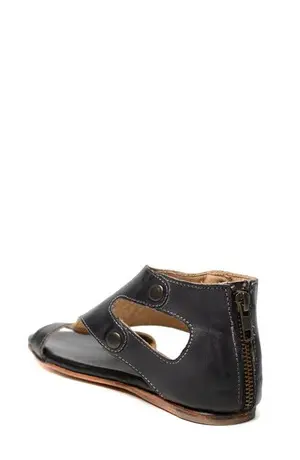 Bed Stu Soto Flat Sandals - Black Rustic Leather
