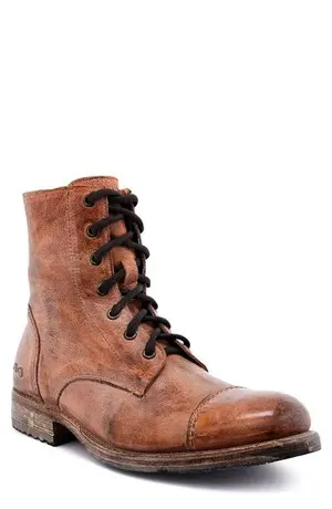 Bed Stu Protégé" Cap Toe Lace Up Boots - Tan Rustic