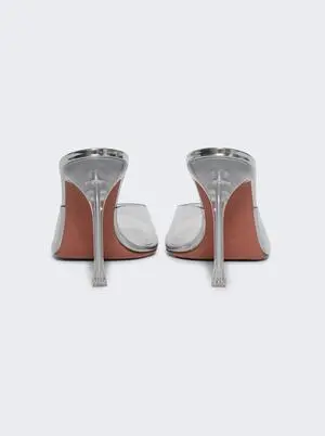 Amina Muaddi Alexa Glass Slipper 95 Transparent Pvc And Silver Mirror