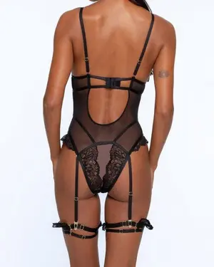 ONE EMPIRE Ruelle Bodysuit With Lace And Corset Detailing