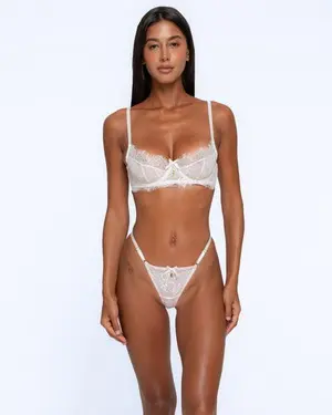 One Empire Luciana Lace Cup Minimal Strap Lingerie Set - Pink