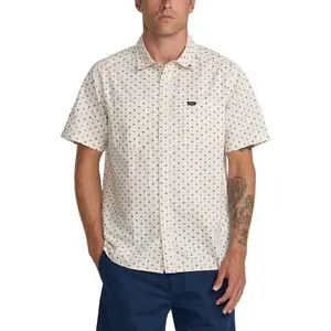 Rvca Breezy Floral Short Sleeve Button-up Shirt - Ceramic