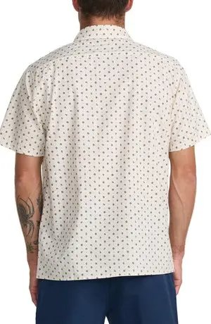 Rvca Breezy Floral Short Sleeve Button-up Shirt - Ceramic