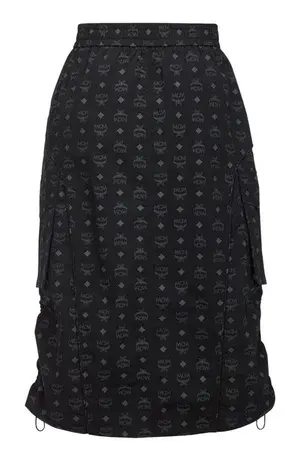 Mcm Monogram Midi Skirt In Recycled Nylon